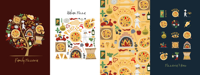 Pizza concept tree pizzeria banner idea for your Vector Image