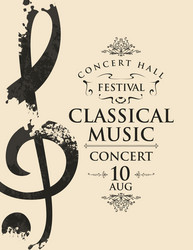 Poster for a live classical music concert flyer Vector Image