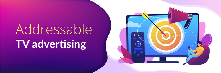 Addressable tv advertising concept banner header Vector Image