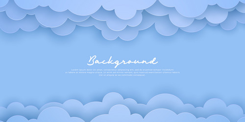 Papercut cloud sky background Royalty Free Vector Image