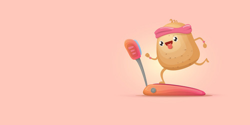 Cartoon funky potato character running or jogging Vector Image