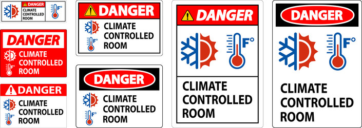 Door danger sign keep doors closed climate Vector Image