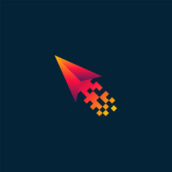 Pixel arrow logo designs concept cursor Royalty Free Vector