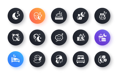 Sleep quality icon night rest bed sign Royalty Free Vector