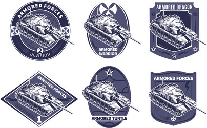 Vintage military tank truck Royalty Free Vector Image