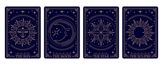 Tarot cards frames esoteric and celestial symbols Vector Image