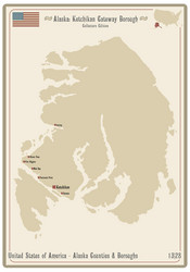Map of ketchikan gateway borough in alaska usa Vector Image