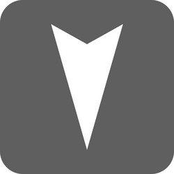 Arrowhead down flat squared icon Royalty Free Vector Image