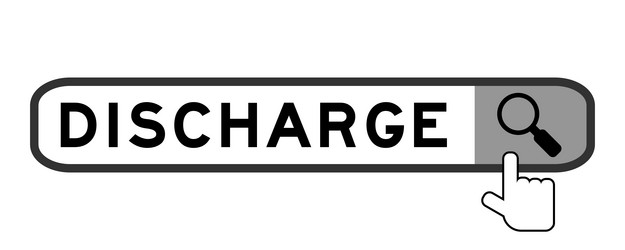 Grunge blue discharge word with star icon round Vector Image