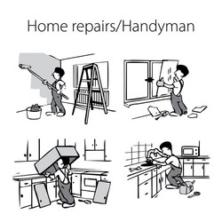 Black and White Handyman Cartoon Vector Images (over 160)