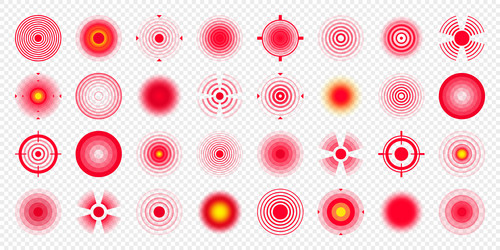 Pain localization marks painful area aching spot Vector Image