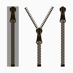 Zipper collection realistic set Royalty Free Vector Image