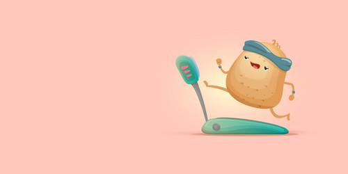 Cartoon funky potato character running or jogging Vector Image