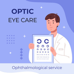 Flat design optometrist posts Royalty Free Vector Image