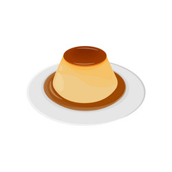 Japanese food custard purin Royalty Free Vector Image