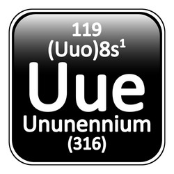 Periodic table element ununennium icon Royalty Free Vector