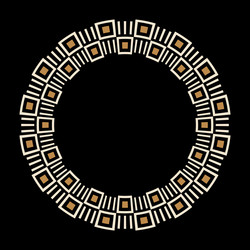 Round color frame made of simple geometric shapes Vector Image