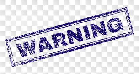 Warning stamp warning rectangular stamp on white Vector Image