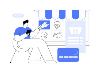 Making order online isolated cartoon Royalty Free Vector