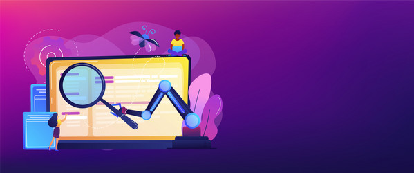 Automated testing concept banner header Royalty Free Vector