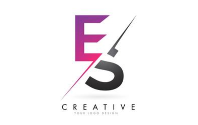 Es e s letter logo with creative shadow cut design
