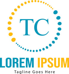 Initial tc logo template with modern frame Vector Image