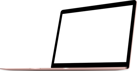 Pink laptop isolated on white Royalty Free Vector Image