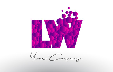 Creative blue letters lw l w logo with leading Vector Image