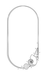 Square seashells frame sea and ocean design Vector Image