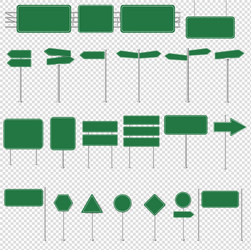 Blank street sign isolated transparent background Vector Image