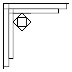 Decorative corner element geometric retro line Vector Image
