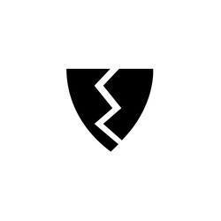 Broken shield icon Royalty Free Vector Image - VectorStock