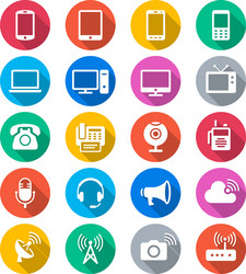 Communication device flat icons Royalty Free Vector Image