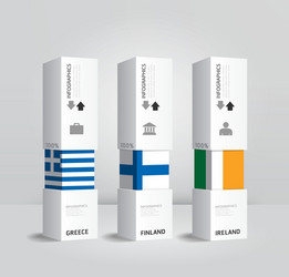 Infographic template modern box design Royalty Free Vector