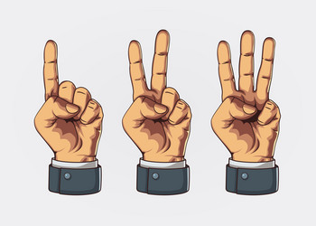 Peace sign hand showing two fingers Royalty Free Vector