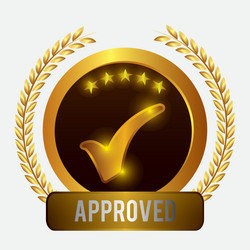 Approved label design Royalty Free Vector Image