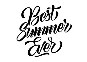 Best summer ever lettering with orchid Royalty Free Vector