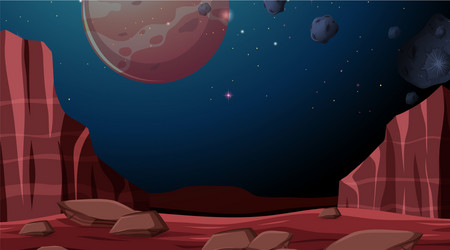 Deserted planet background scene Royalty Free Vector Image