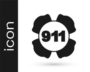 Black telephone with emergency call 911 icon Vector Image