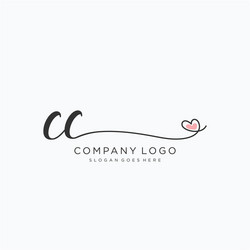 Initial cc handwriting logo with circle template Vector Image