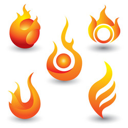 Single eyeball on fire in flames Royalty Free Vector Image