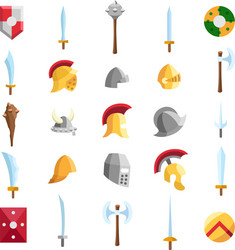 Flat medieval icons Royalty Free Vector Image - VectorStock
