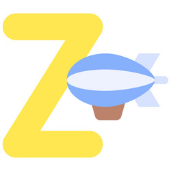 Letter z alphabet with zeppelin icon Royalty Free Vector