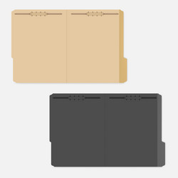 Open file folder with tab and fastener to keep Vector Image