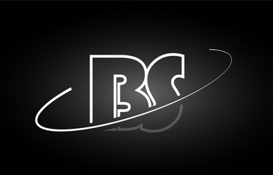 Alphabet letter combination bs b s with grunge Vector Image