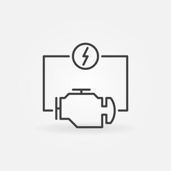 Electric car engine outline icon or symbol Vector Image