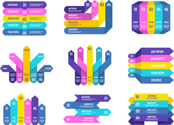 Colored arrows for design projects of infographics