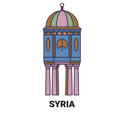 Syria travel landmark Royalty Free Vector Image
