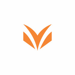 V fox star logo design head icon Royalty Free Vector Image