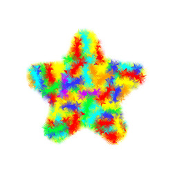 Star icon motley fluffy multicolor object Vector Image